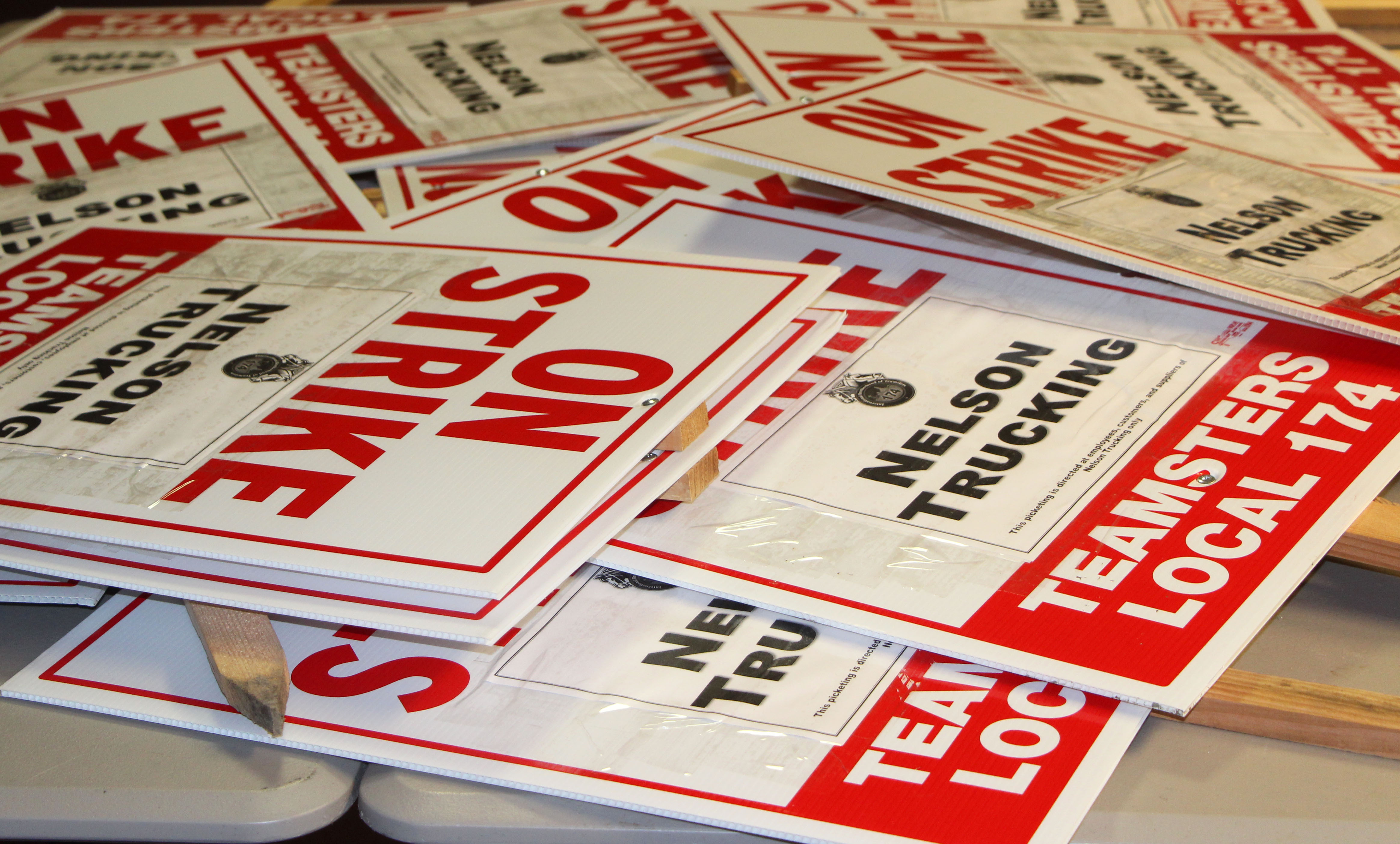 Nelson Trucking Teamsters Create Picket Signs | Teamsters Local Union ...